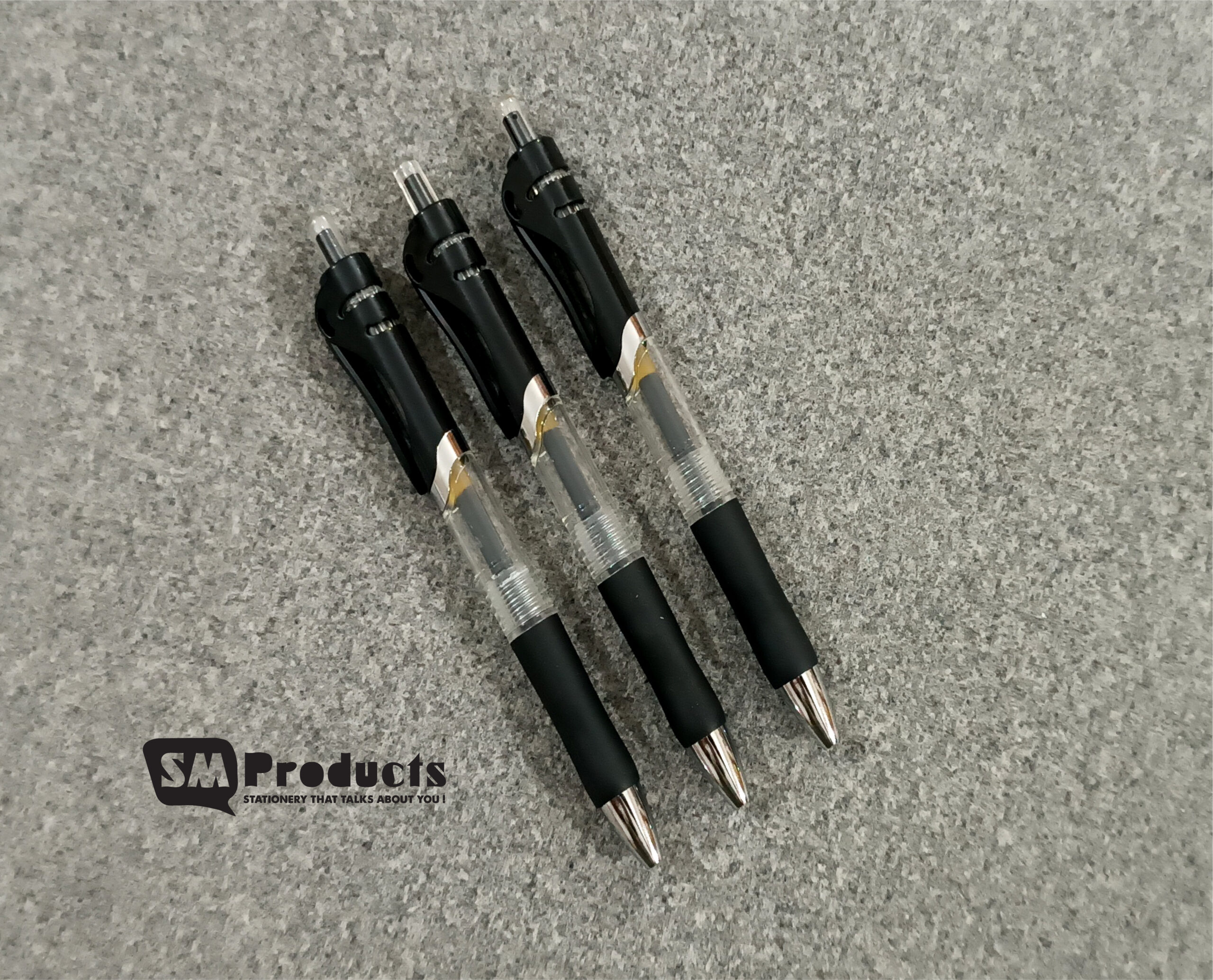 AETS JN-2025 0.5mm Retractable Black Gel Pen – 03 Pcs Set – SM Products